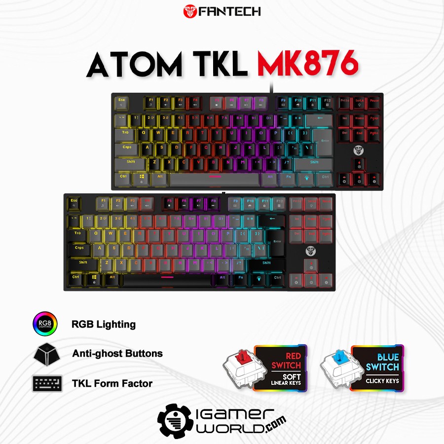 Jual Fantech ATOM MK876 TKL RGB Mechanical Gaming Keyboard | Shopee ...
