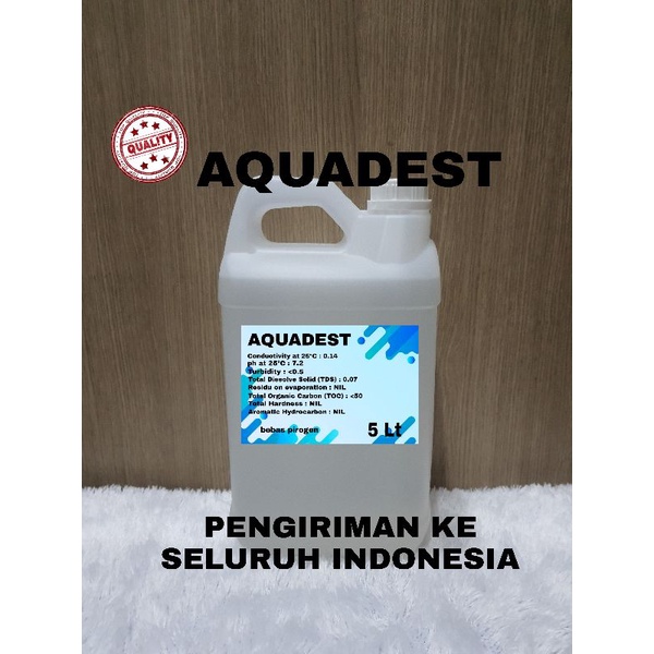 Jual Aquadest aquades / Distilled water / air suling ukuran 5 liter ...