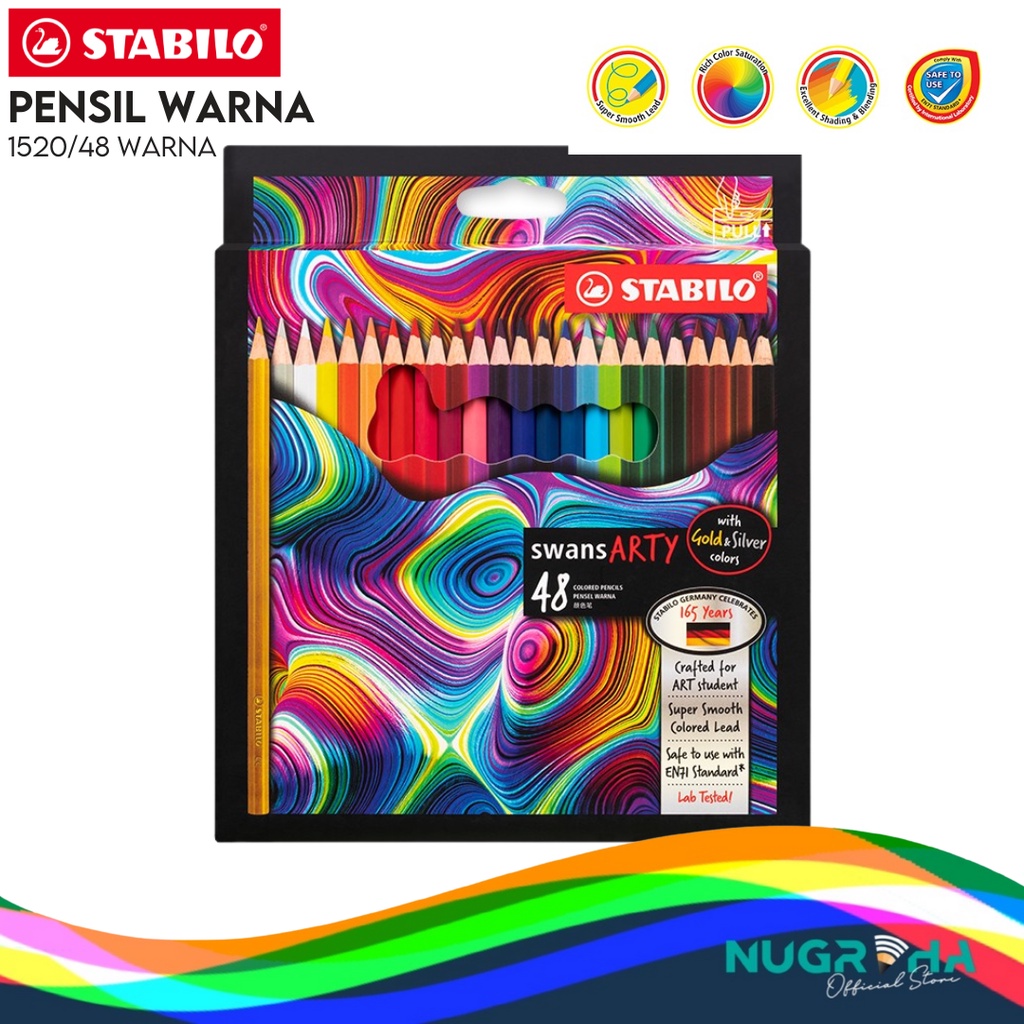 Jual Color Pencil / Pensil Warna Stabilo Swans Arty 1520 / 48 Warna ...