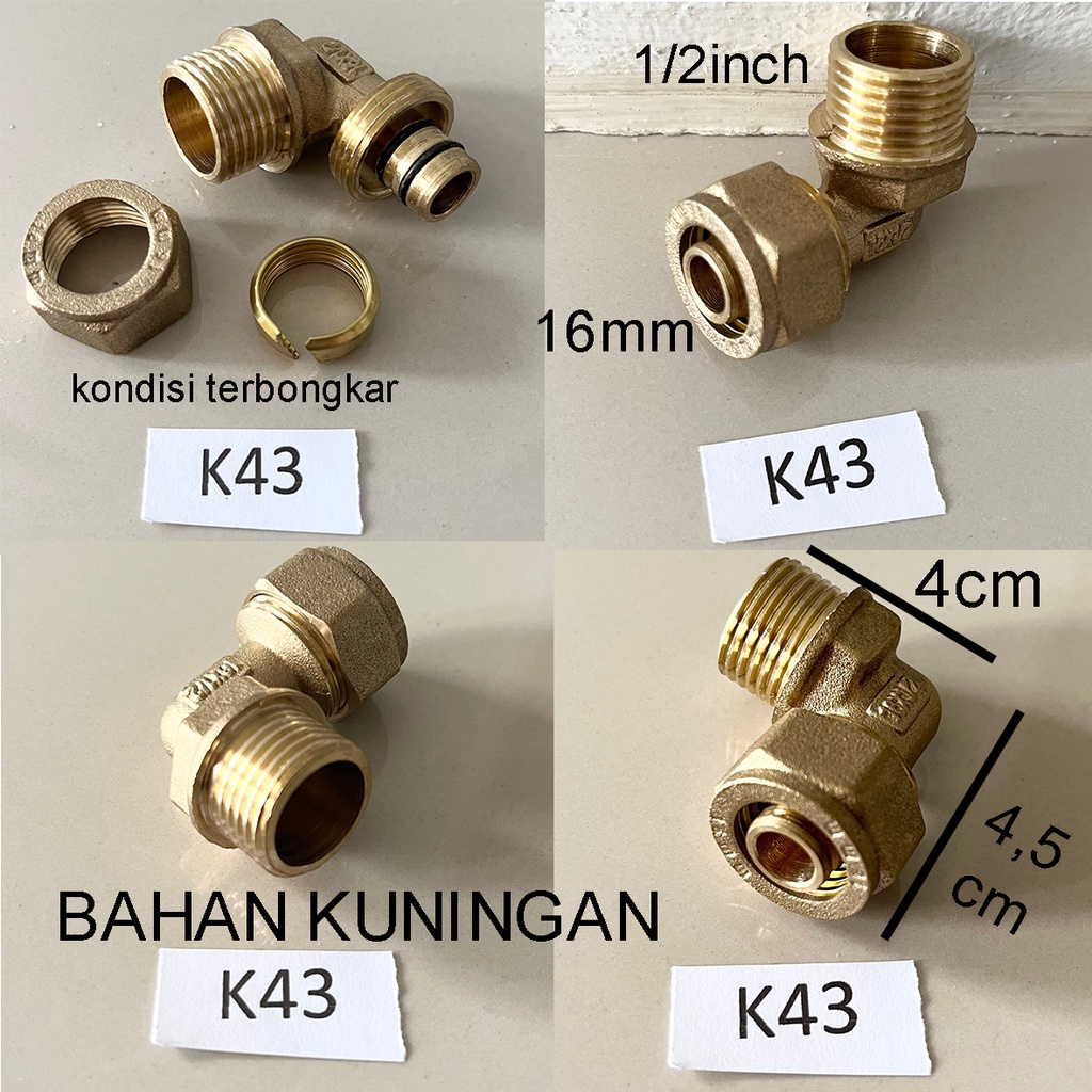 Jual Fitting 1/2" 1/2 inch Nepel Napple T L Sock Drat Luar Dalam ...