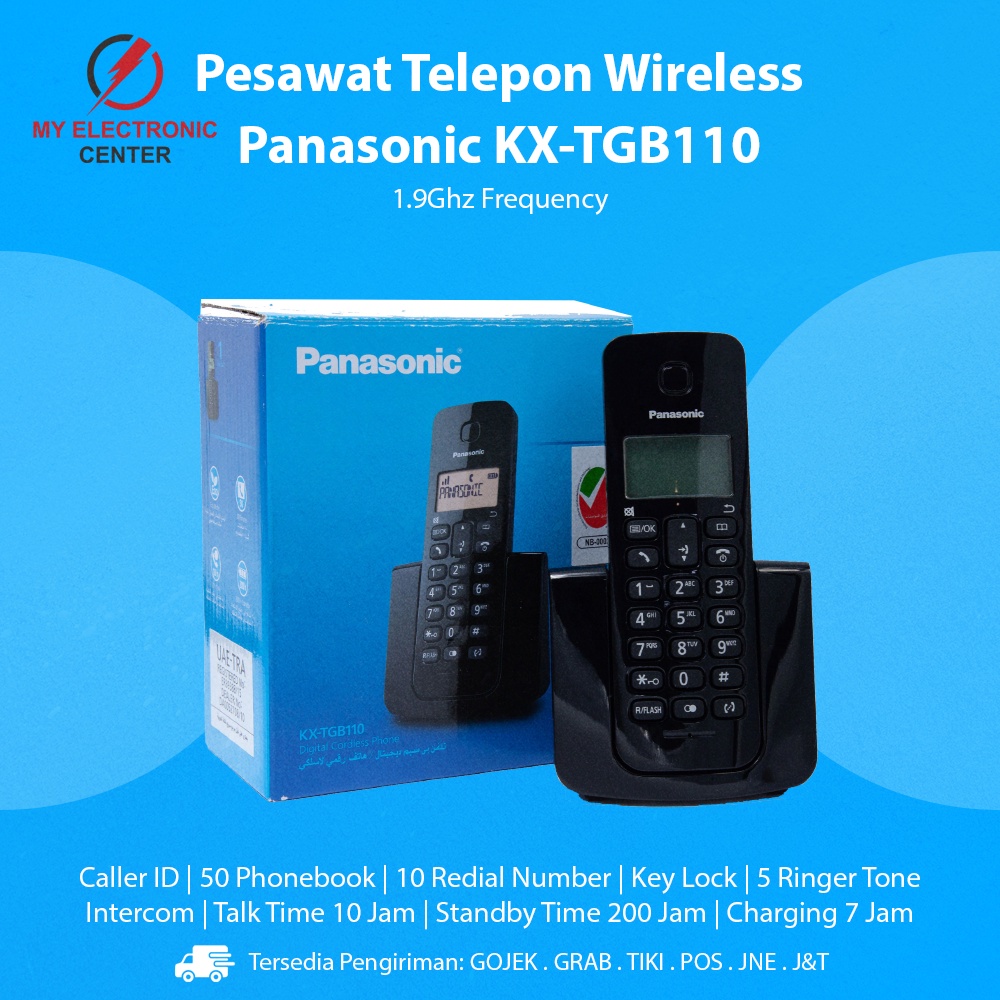Jual Telepon Wireless Cordless Panasonic KX-TGB110 Telephone Rumah ...