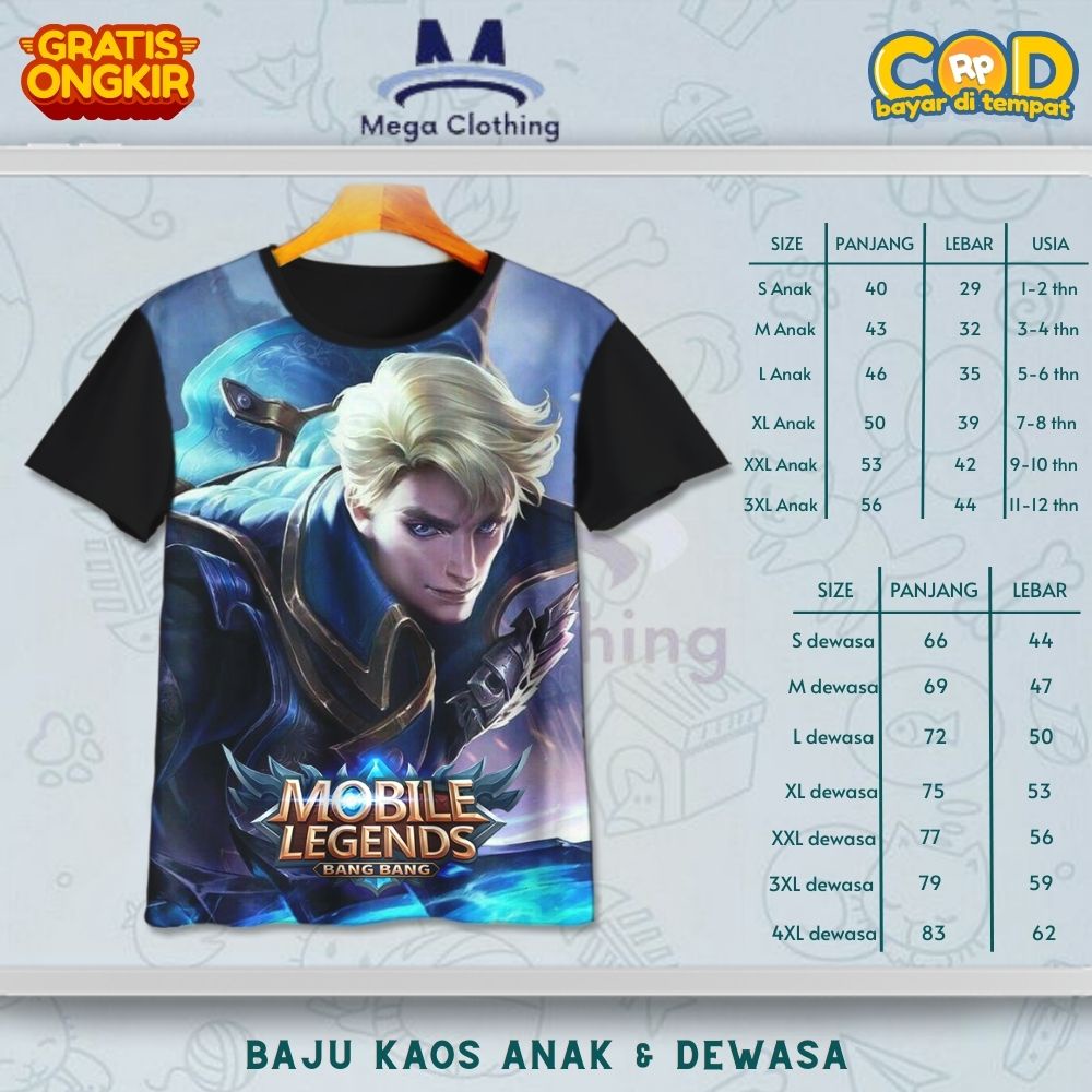 Jual Kaos ML Mobile Legend Fighter Alucard Anak & Dewasa - Baju Couple Anak & Dewasa ML Mobile ...