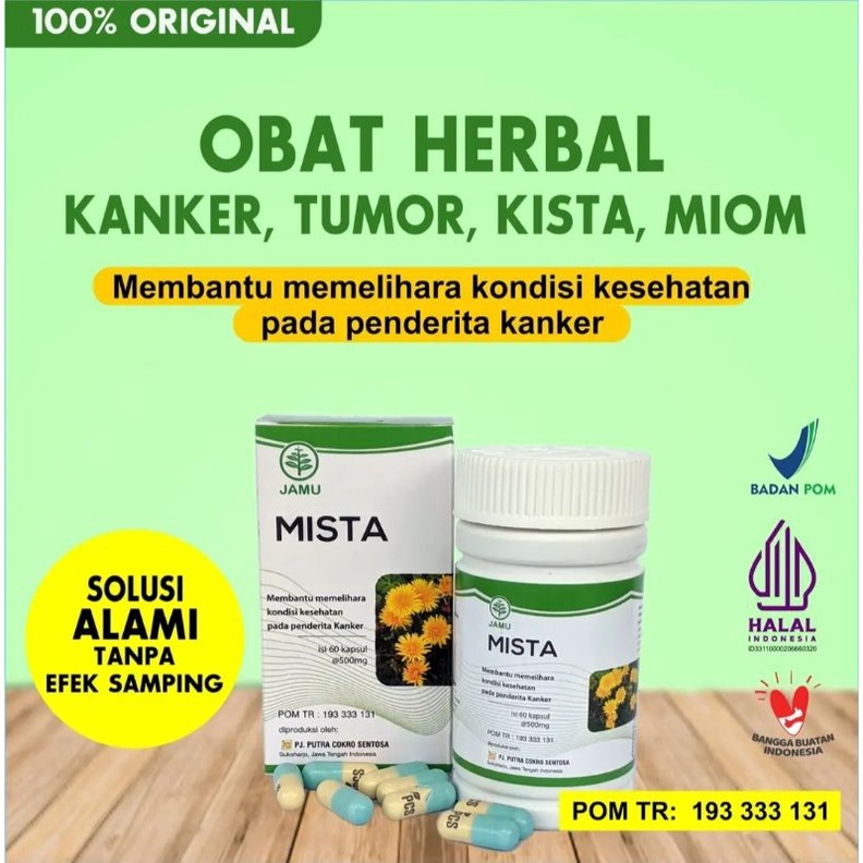 Jual Mista PCS Original 100% kapsul obat herbal Miom Kista Kanker Tumor ...