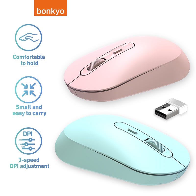 Jual Bonkyo Mouse Wireless Optical Dan Minimalism kissb | Shopee Indonesia