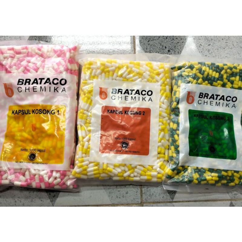 Jual Kapsul Kosong warna 1pack Isi 1000 butir - Brataco | Shopee Indonesia