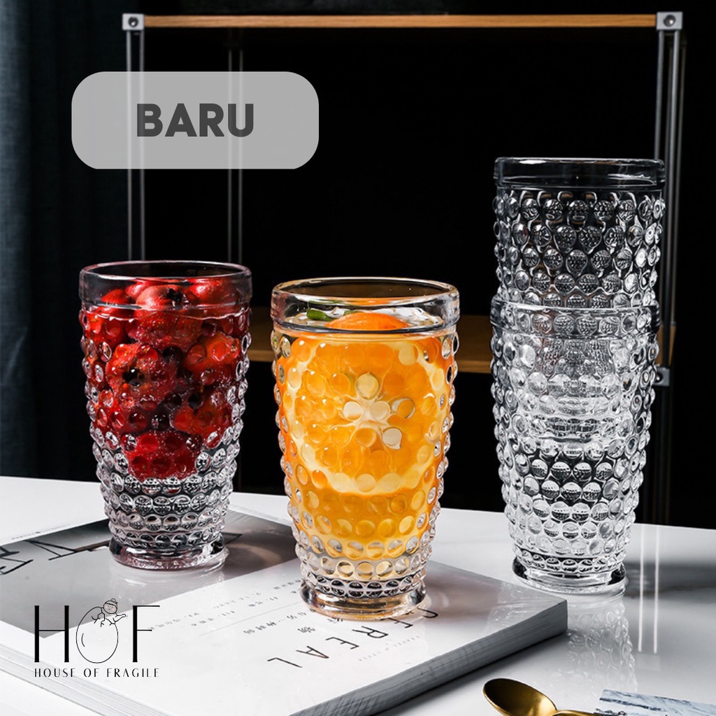 Jual [HOF] BARU Gelas Kaca Estetik Model Bintik | Cangkir Cafe ...