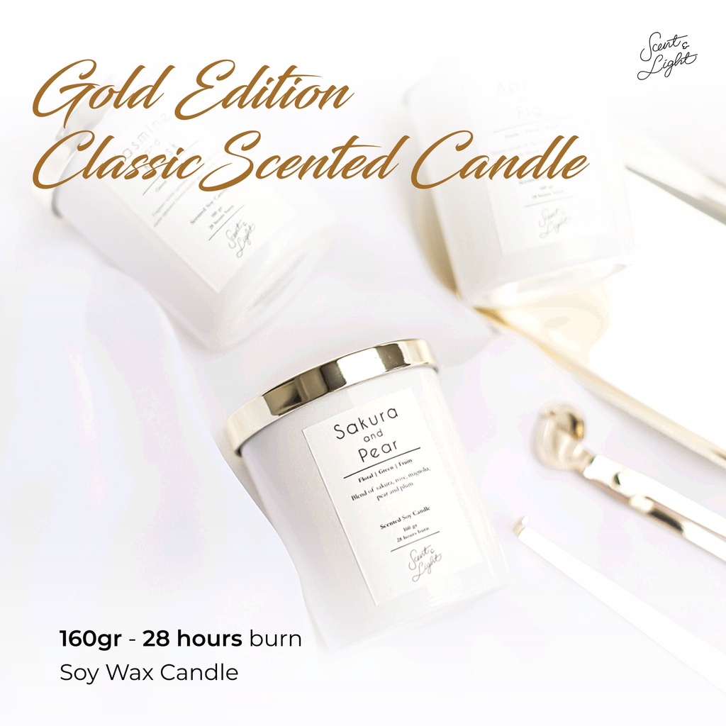 Jual Scent & Light Gold Edition Classic Soy Scented Candle 160gr ...