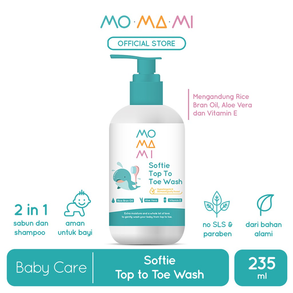 Jual Momami Baby Softie Top to Toe Wash - Sabun Mandi Bayi (235 mL ...