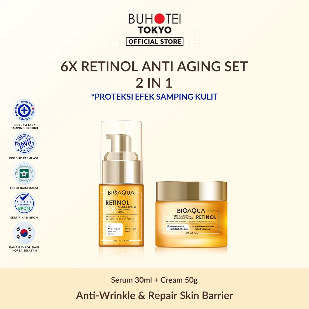 Jual BUHOTEI 6X Gentle A Retinol Anti Aging Kit 2 in 1 (Moisturizer ...