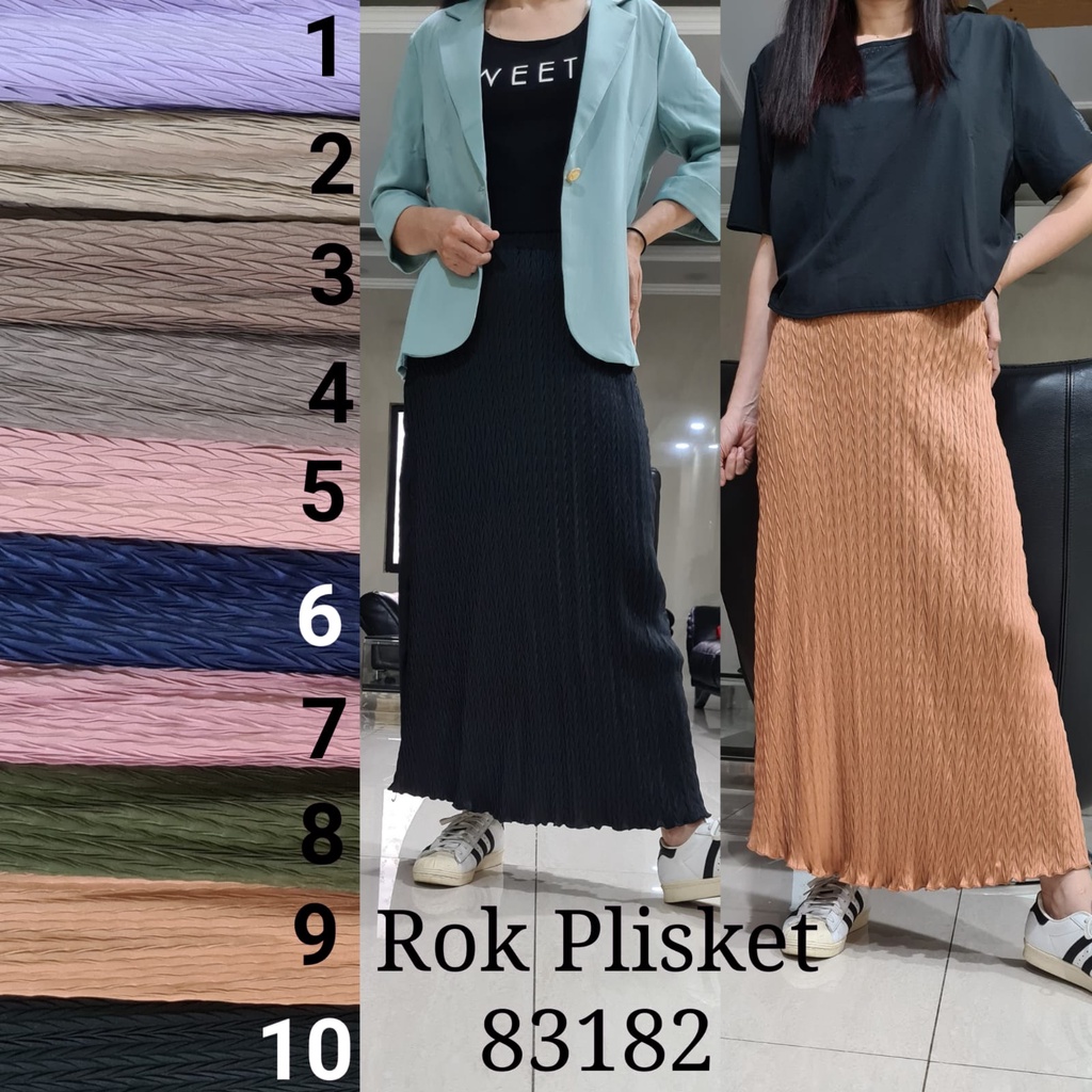 Jual Rok Plisket/Rok Plisket Wanita/Rok Plisket Panjang Wanita/Rok Plisket Polos/Basic Pleated ...