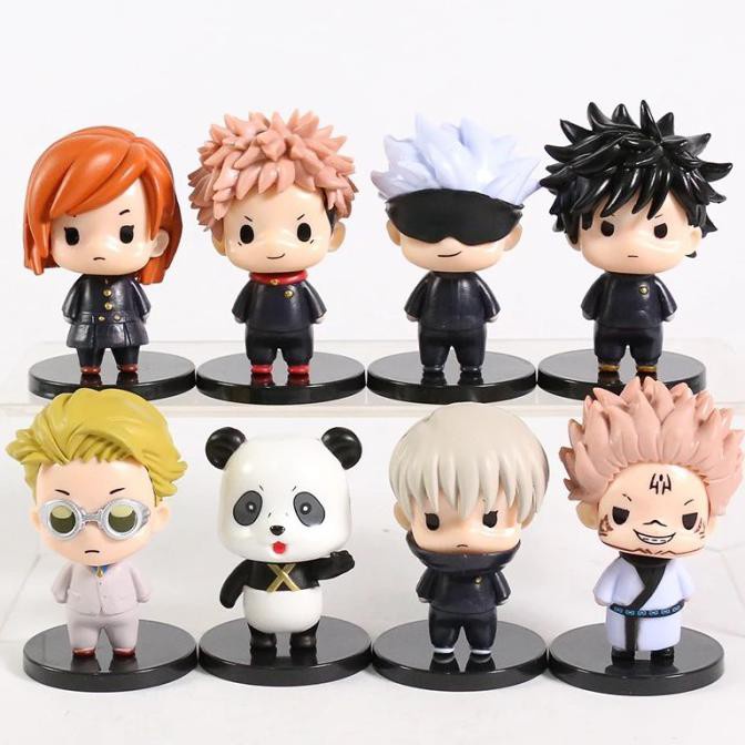 Jual Mainan Set 8 Action Figure Chibi Jujutsu Kaisen Yuji, Sukuna, Gojo ...