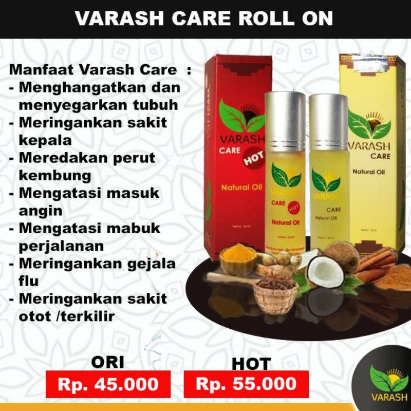 Jual VARASH CARE ROLL ON HOT / MINYAK VARAS ROLL ON CARE UNTUK PEGAL ...