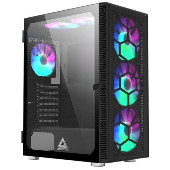 Jual MONTECH X3 GLASS BLACK MID TOWER PC CASE CASING GAMING CHASSIS ...