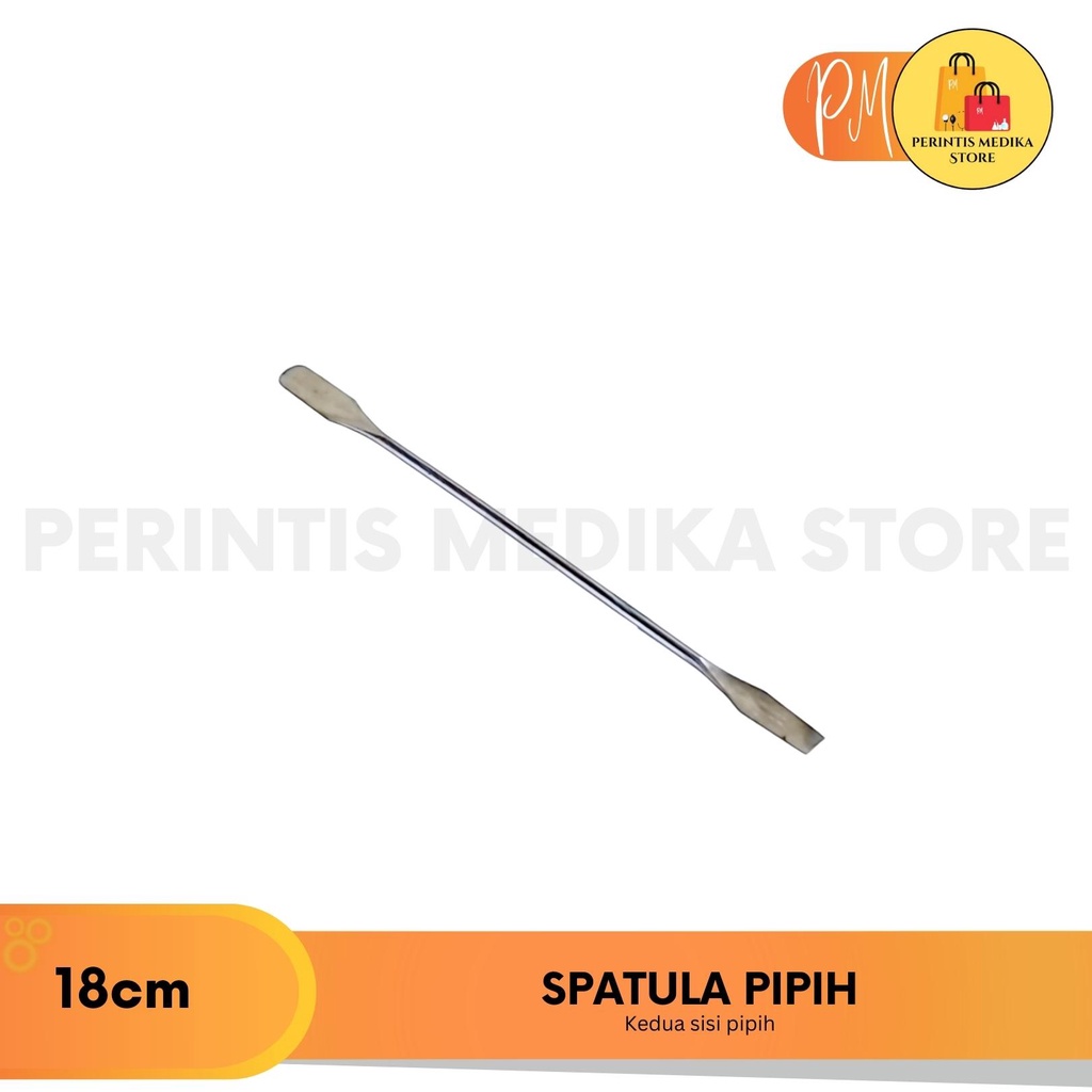 Jual Spatel / Spatula Stainless Kedua Sisi Pipih 18cm l Spatel Besi ...