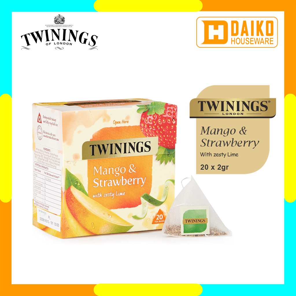 Jual Teh Celup Twinings Mango & Strawberry Tea Bags 20 x 2 gr Flavoured ...