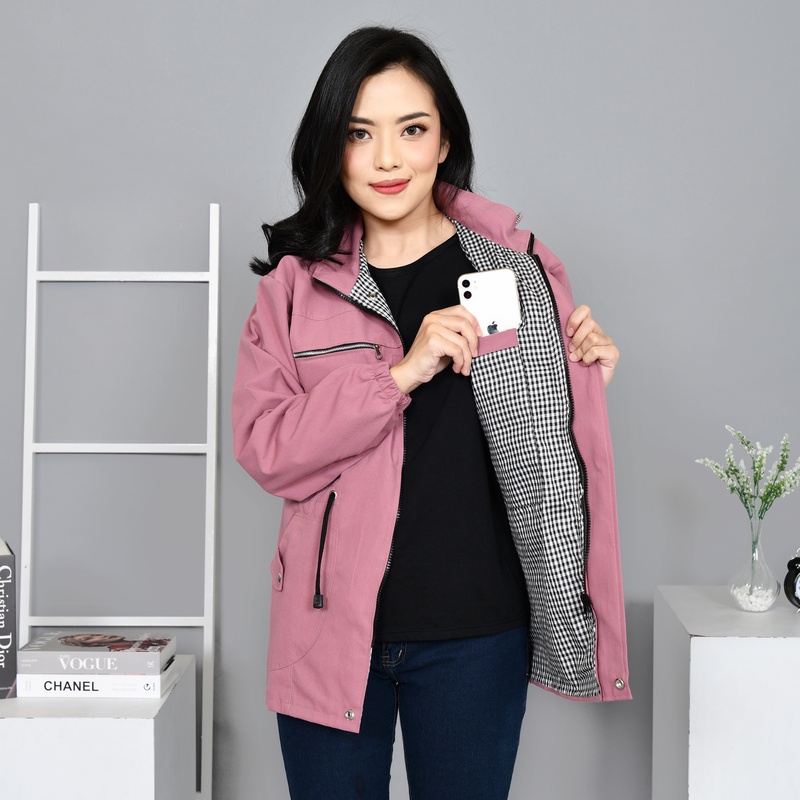 Jual Jaket Wanita Parka Jumbo Import Bolak Balik Premium Tebal Kekinian ...