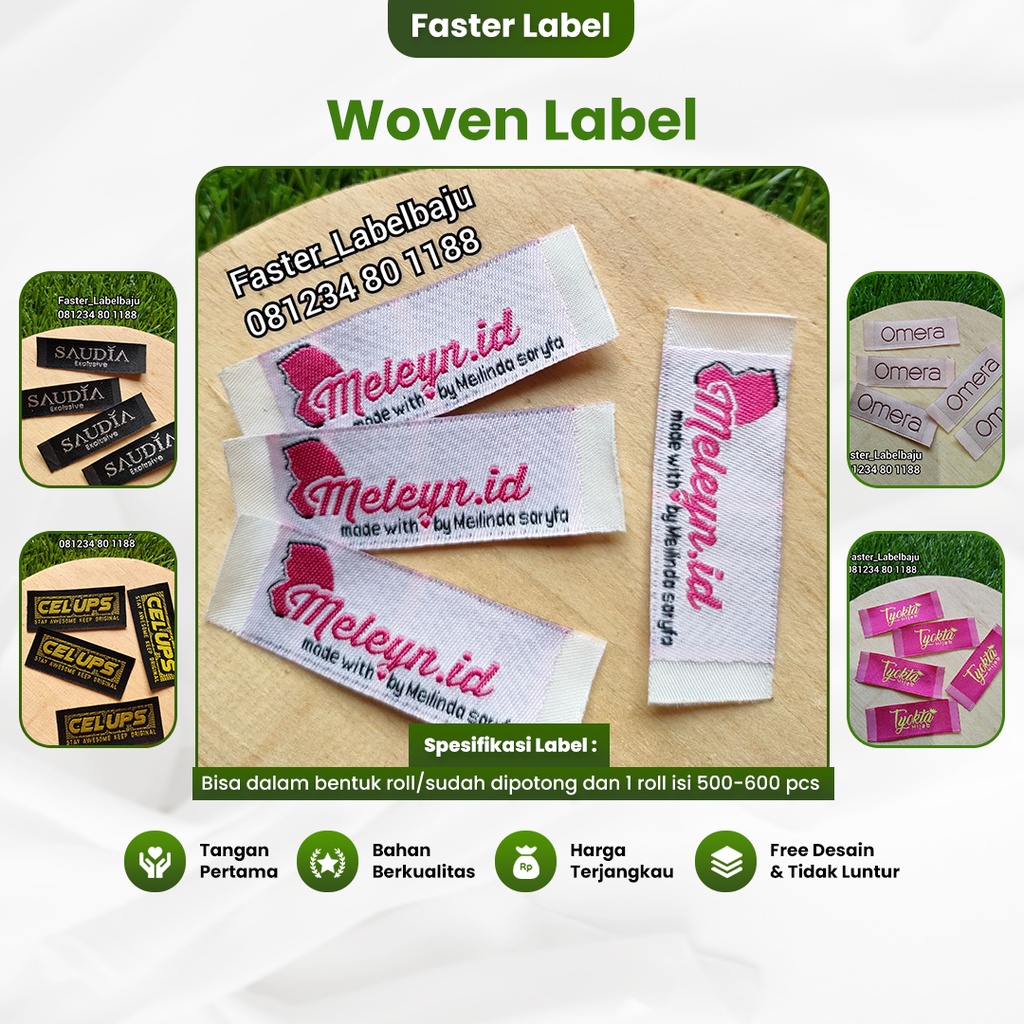 Jual Label Baju Jilbab Celana Woven Custom Murah Label Merk Pakaian ...