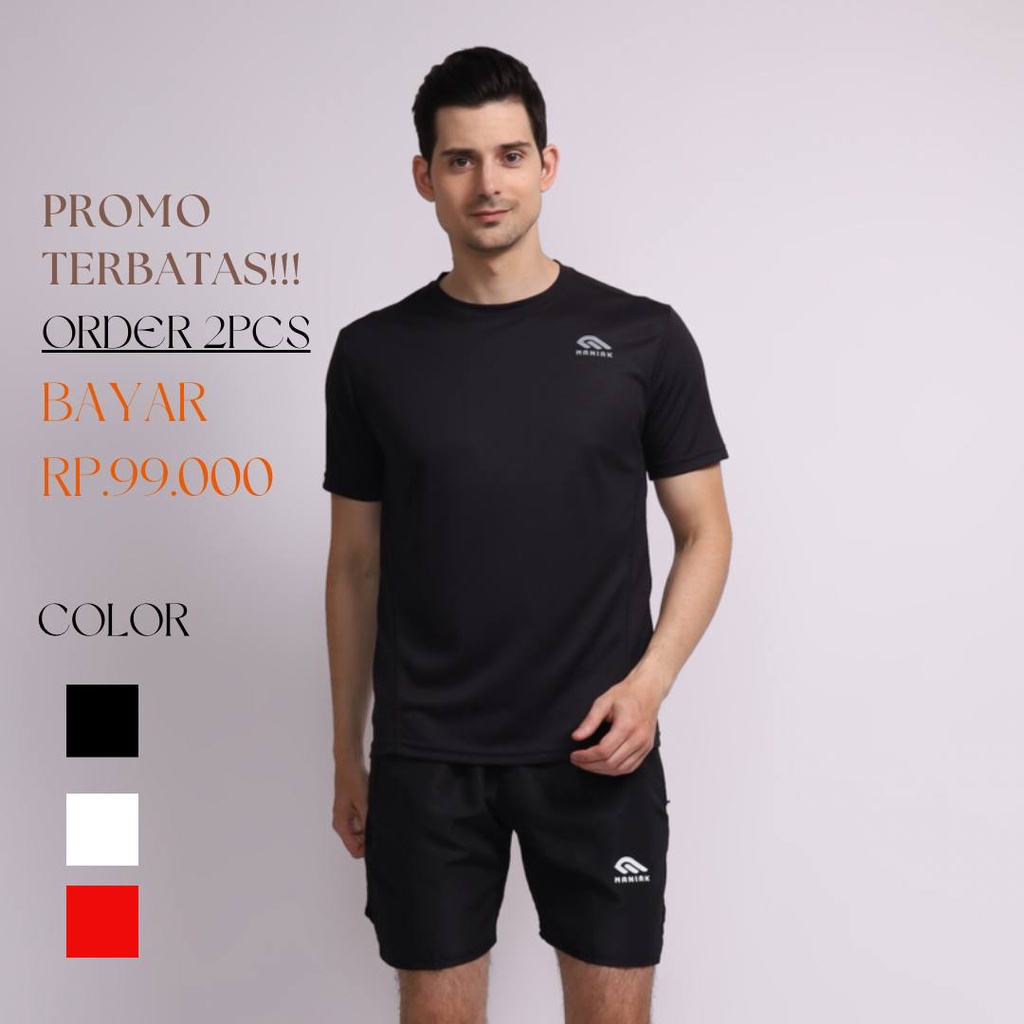 Jual MANIAK Baju Olahraga Pria Kaos Training Running Gym Fitness Sporty ...