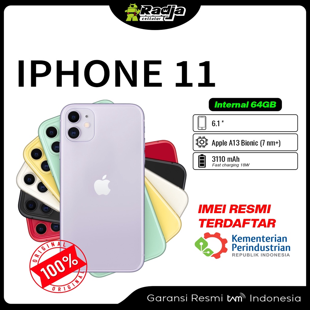 Jual Produk baru - IP 11 internal 64 & 128 GB Original Garansi Resmi | Shopee Indonesia