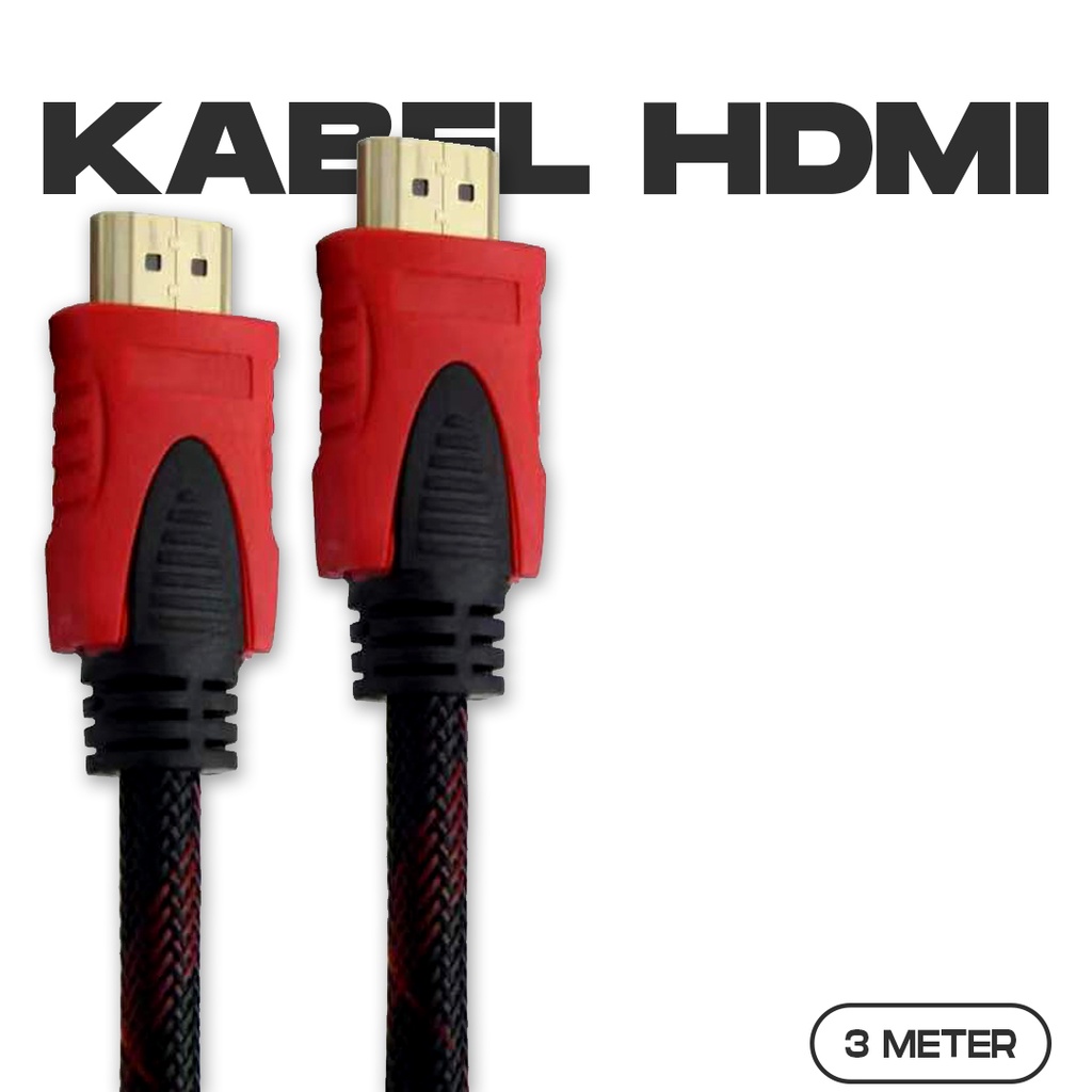 Jual Kabel HDMI Plat Emas High Speed OD7.3mm 1080P Panjang 3 Meter ...