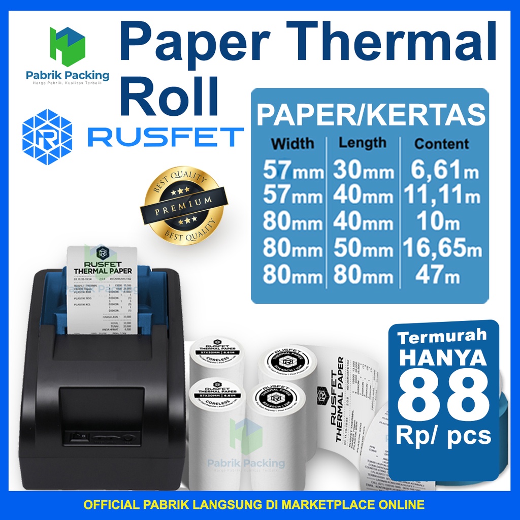 Jual Thermal Paper Roll Kertas Kasir Kertas Struk EDC Kertas Struk ATM ...