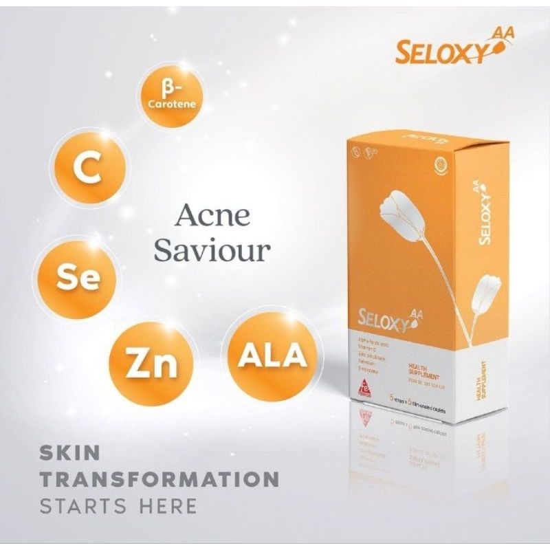 Jual SELOXY AA KEMASAN BARU BOX ISI 30 TABLET VITAMIN KECANTIKAN KULIT ...