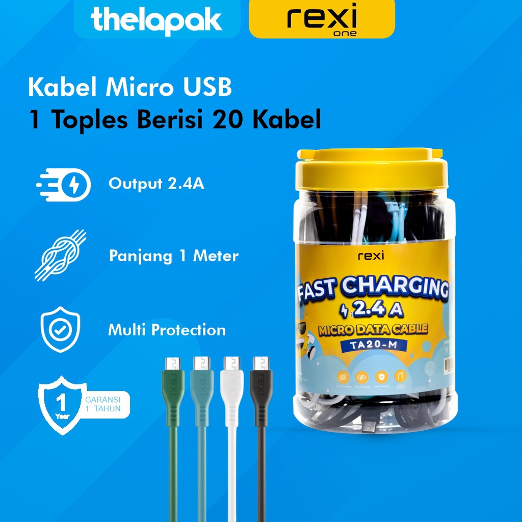 Jual Kabel Data USB Micro isi 20Pcs Rexi TA20-MX Cable Micro Fast ...