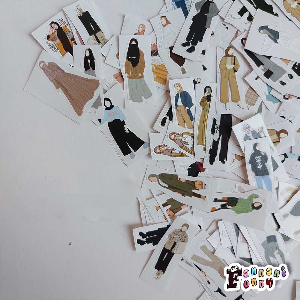 Jual Stiker style cewek berhijab aesthetic | sticker ootd | stiker ...