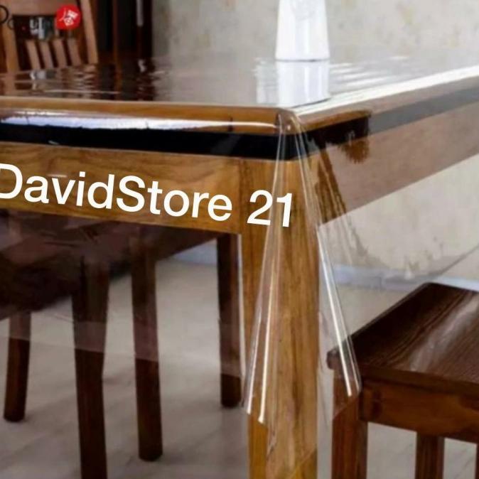 Jual taplak meja plastik/plastik mika meteran/taplak meja bening |gat | Shopee Indonesia