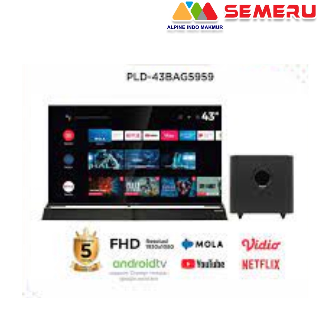 Jual POLYTRON LED SMART ANDROID TV 43" + SOUNDBAR (SWF-0251) PLD-43BAG5959 ( KHUSUS MAKASSAR ...