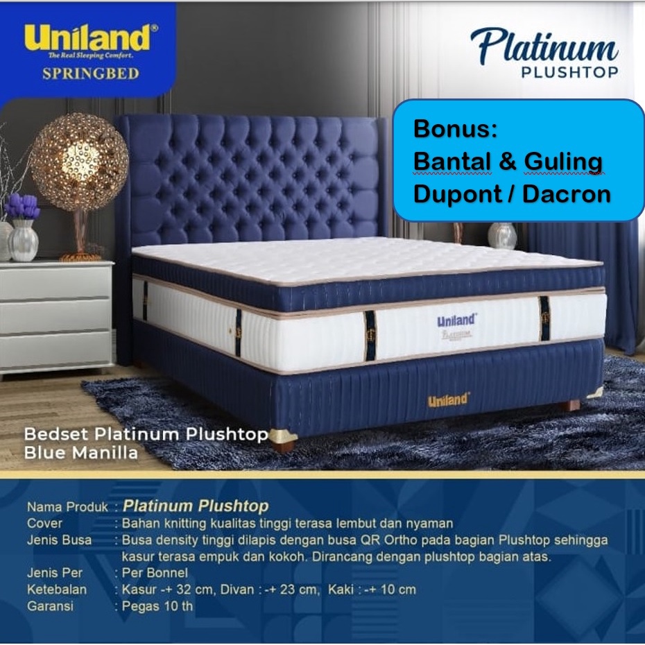 Jual Spring Bed Set Uniland Platinum Series Plushtop MEGAN MANILLA ...