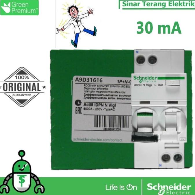 Jual Schneider Electric Acti9 iDPN RCBO 1P+N 16A 30/300mA A9D31616 ...