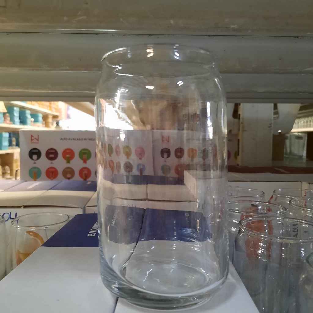Jual Glassware Gelas Kaca Aesthetic Bentuk Kaleng | Shopee Indonesia
