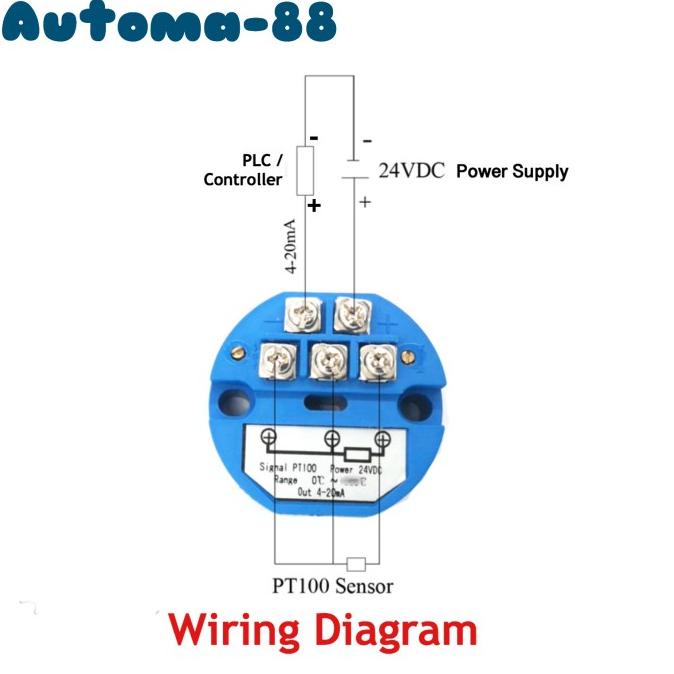 Jual RTD PT100 PT-100 Temperature Transmitter 0~500 C Output 4-20mA ...