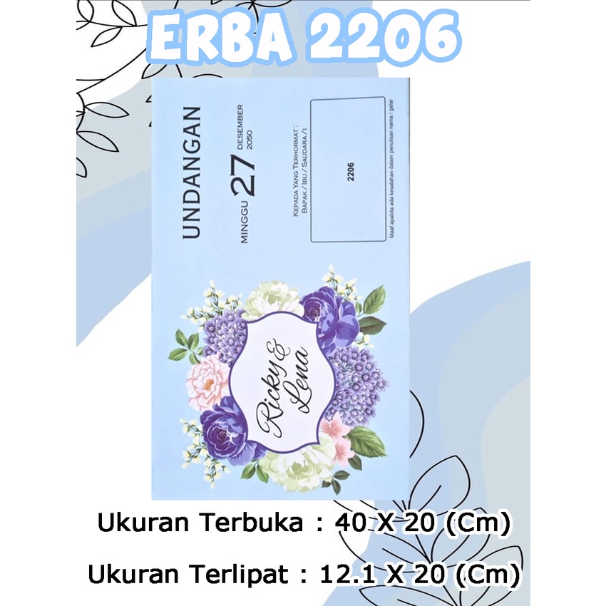 Jual Blangko Undangan Pernikahan ERA BARU / ERBA 2206 UNDANGAN KOSONGAN ...