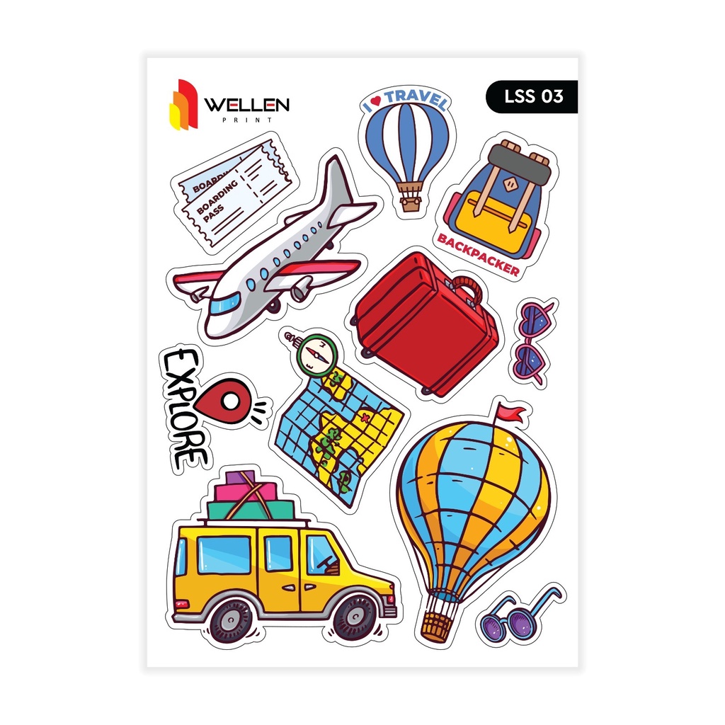 Jual WELLEN PRINT - Sticker Set Koper / Print Sticker Koper Travel ...