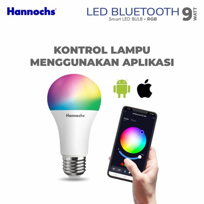 Jual Lampu Hannochs Smart LED Bulb Bluetooth 9W RGB - 16Juta Warna ...