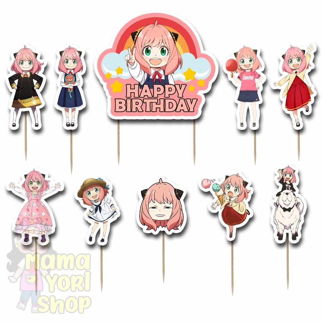 Jual Hiasan Kue Ulang Tahun Topper Cake Motif SPY X FAMILY ANYA ANIME ...