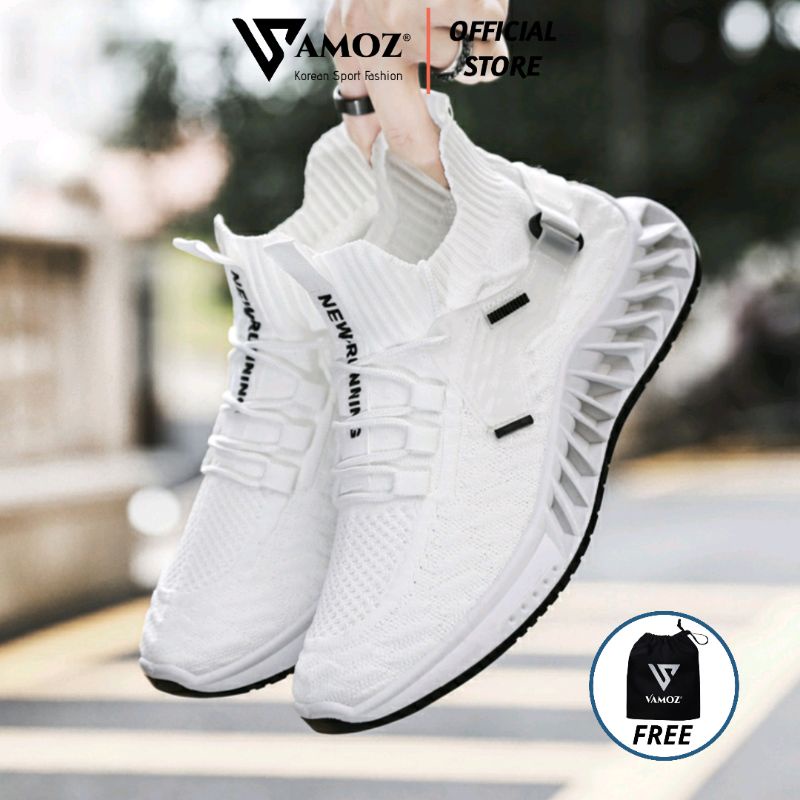Jual COD Sepatu Putih Sport Import VaMoZ SKYE Sneaker Putih V735 White ...