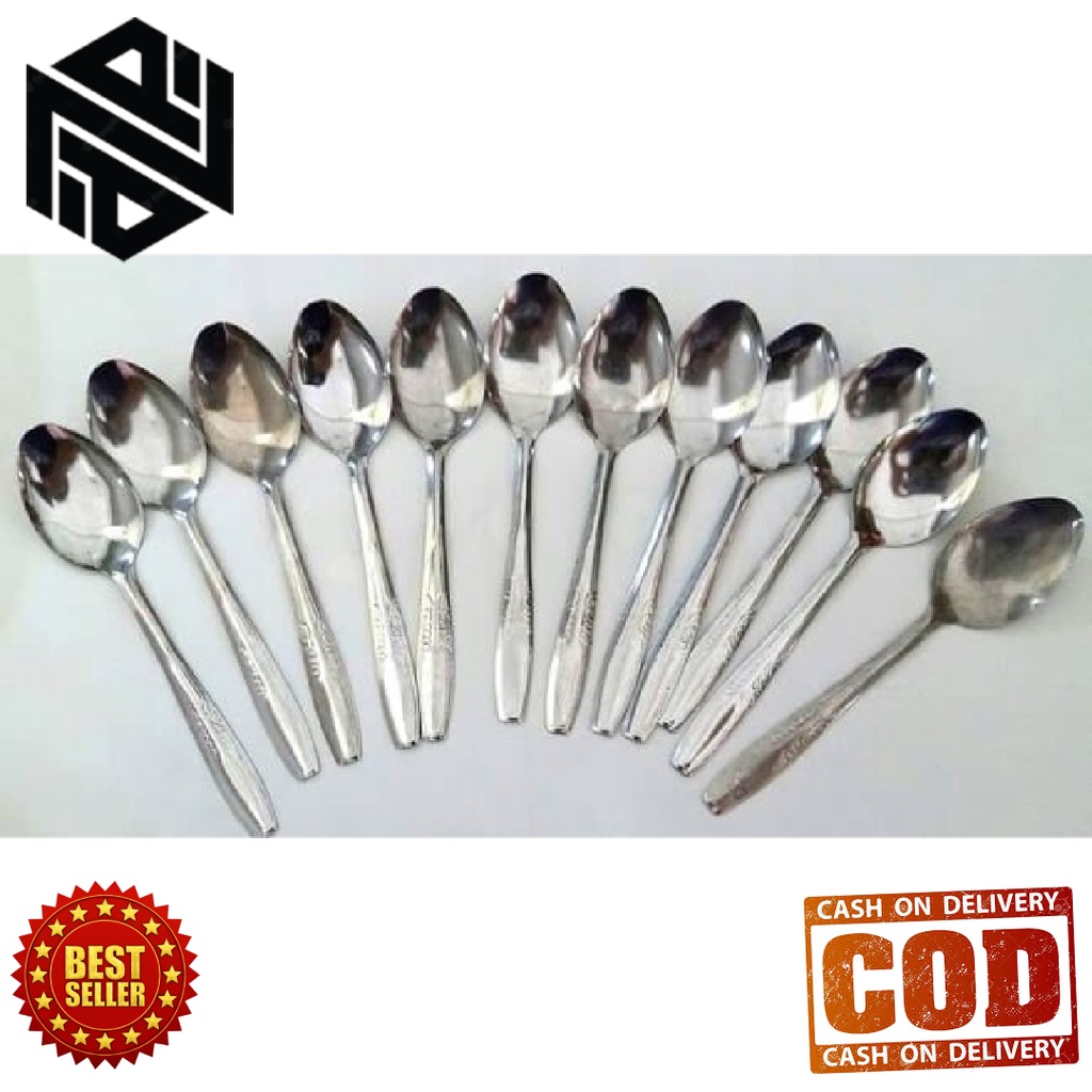 Jual 12 pcs lusinan sendok garpu makan stainless steel polos jadul 303 ...