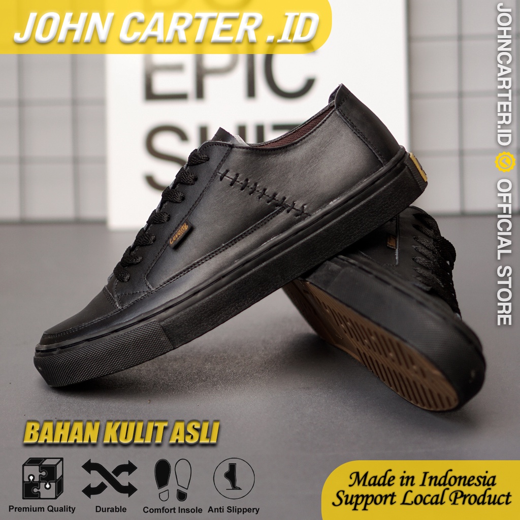 Jual John Carter X Dane Sepatu Casual Sneakers Pria Kulit Asli - Sepatu Sneaker Cowok Original ...