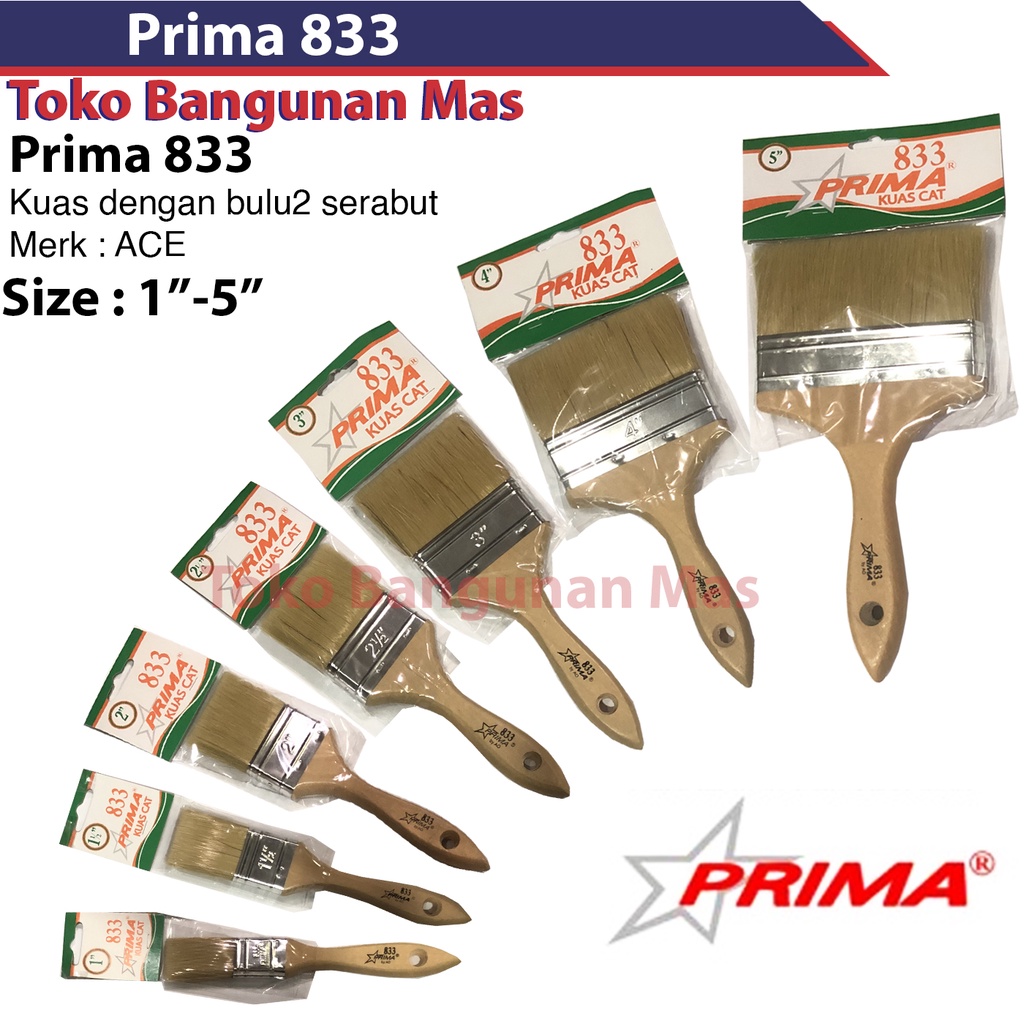 Jual Kuas PRIMA 833 Bulu Putih 1" - 4" By ACE OLDFIELS KUAS Prima 833 ...