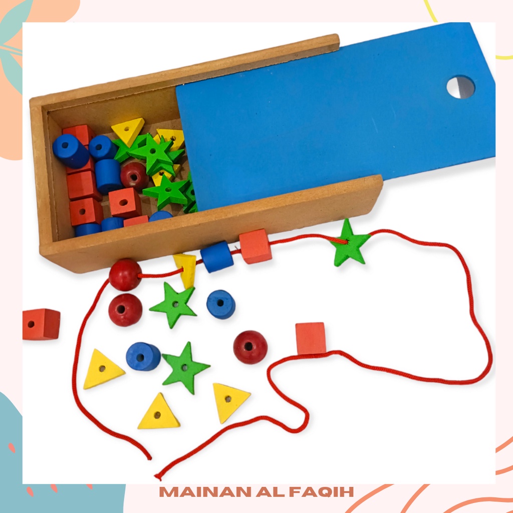 Jual Mainan Edukastif Anak / Kotak Meronce Geometri / Mainan Montessori ...