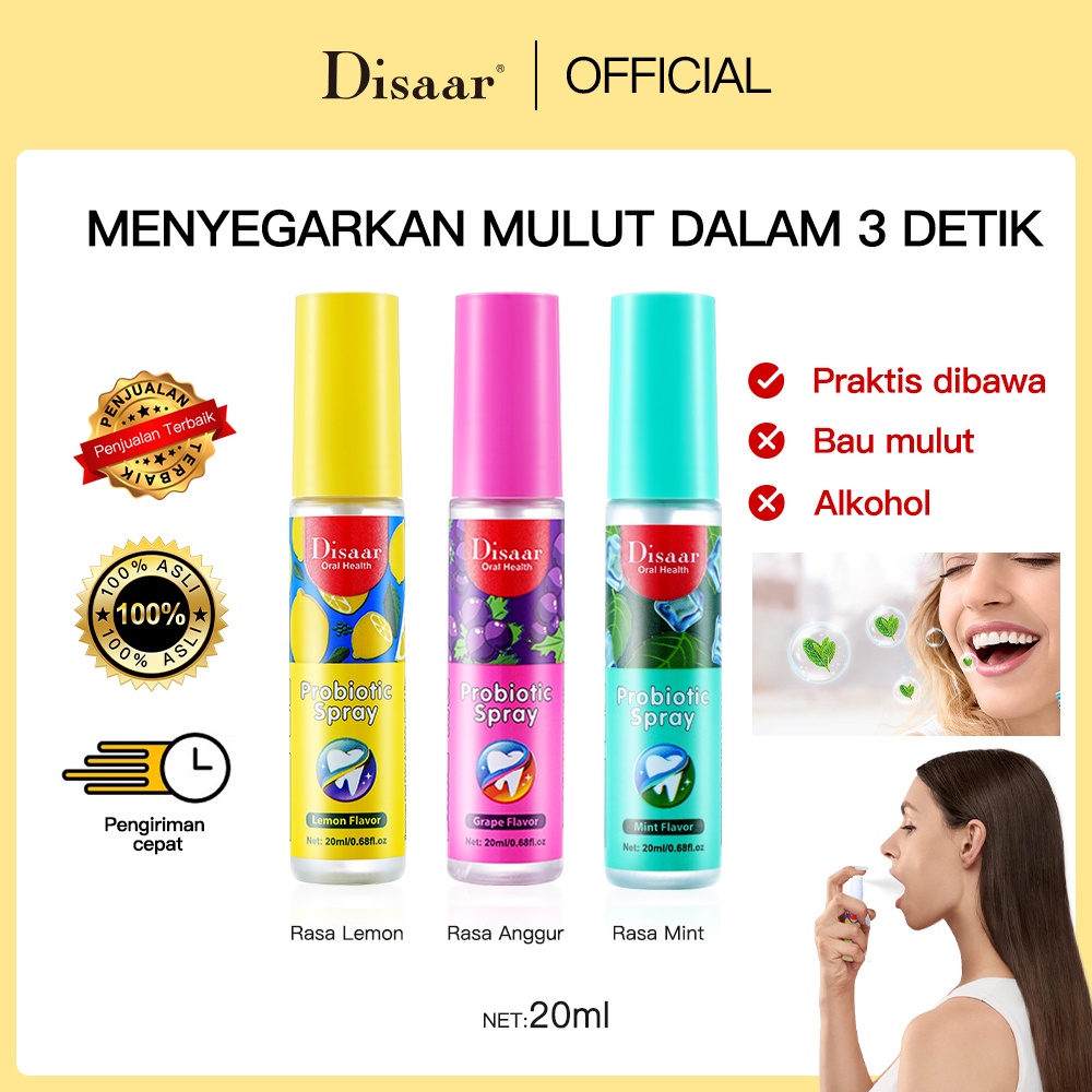 Jual Disaar New Refreshing Mouth spray 20ml Anti Bau Mulut Fresh untuk ...