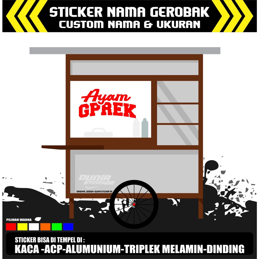 Jual Sticker Kaca / Cutting Sticker Kaca / Sticker Nama Gerobak ...