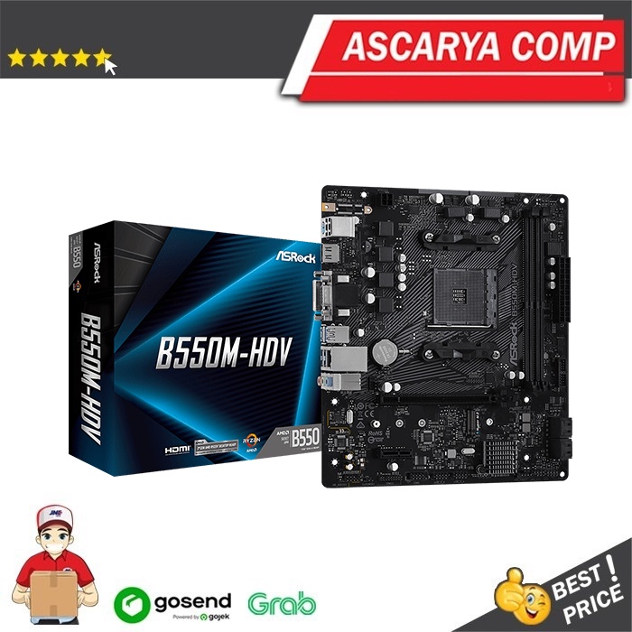 Jual ASRock B550M-HDV (AM4, AMD Promontory B550, DDR4, USB3.2, SATA3) | Shopee Indonesia