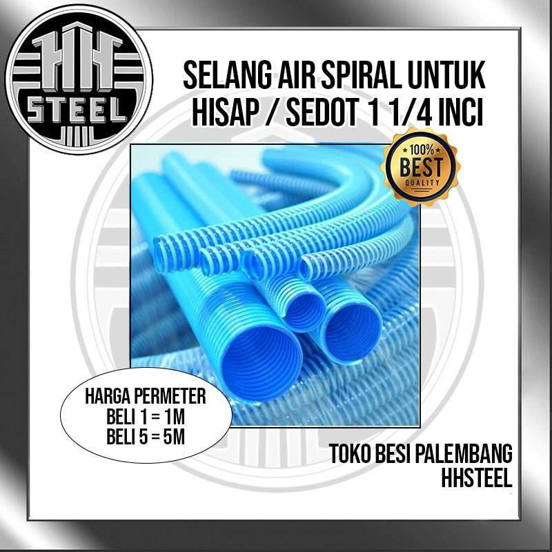Jual SELANG AIR SPIRAL BIRU HISAP UNTUK POMPA AIR UKURAN 1 1/4 INCHI ...