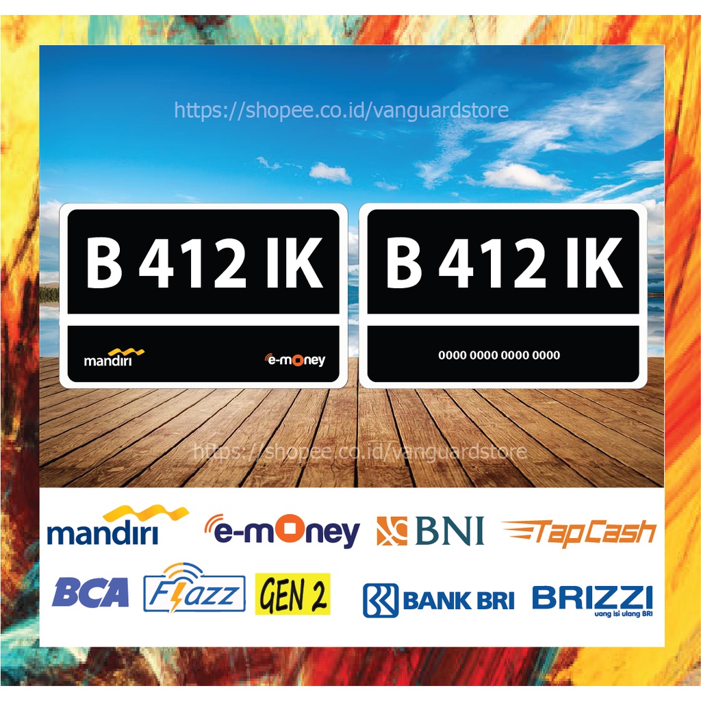 Jual KARTU E MONEY E TOLL CUSTOM BLACK DESIGN PLAT NOMOR KUMPULAN EMONEY MANDIRI FLAZZ BCA BNI ...