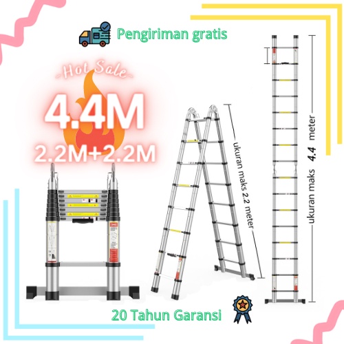 Jual Teleskopik Double Lipat aluminium portable tangga telescopic ...