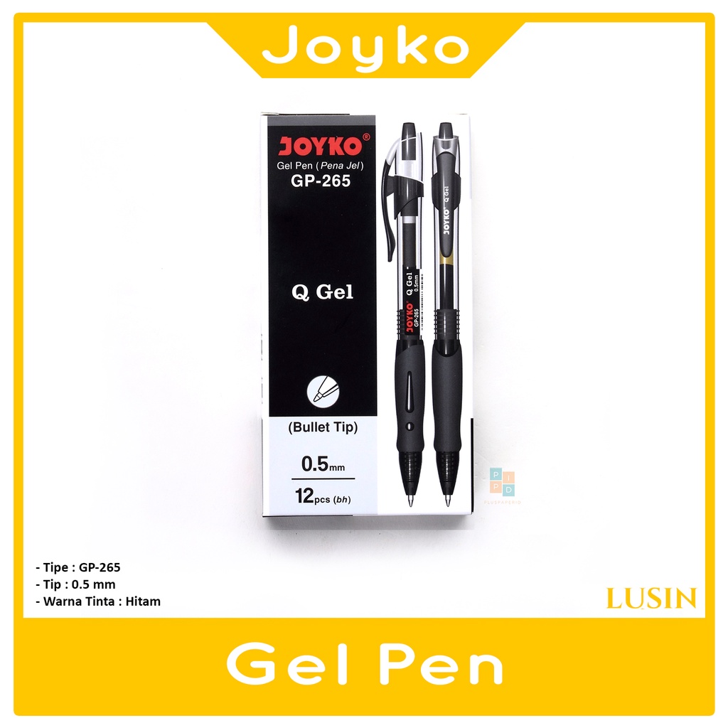 Jual JOYKO - Pulpen Gel GP-265 Q-Gel 0.5mm HItam - Lusin | Shopee Indonesia